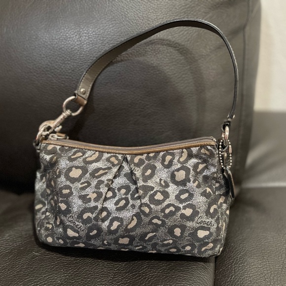 Coach | Bags | Coach Animal Print Mini Purse Silver And Black With ...